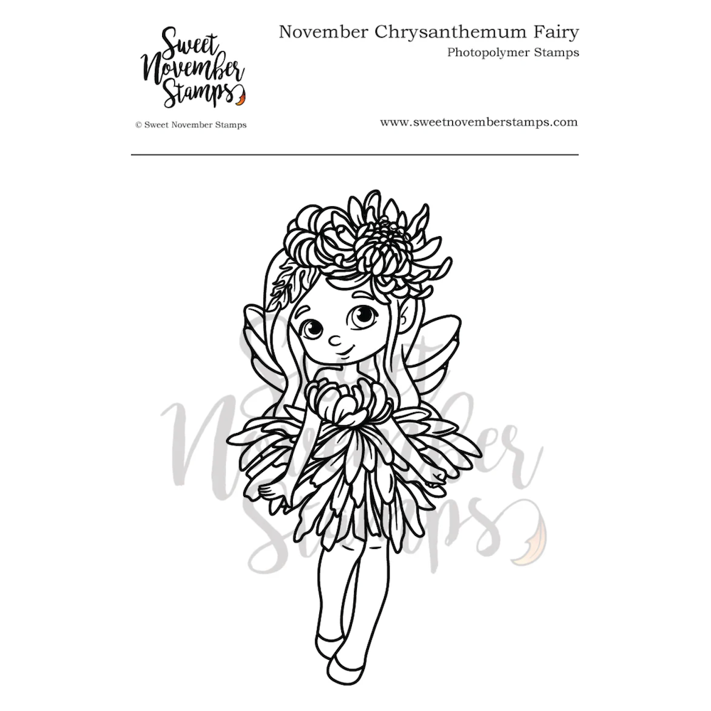 Sweet November Stamps November Chrysanthemum Fairy Clear Stamp Set sns ...