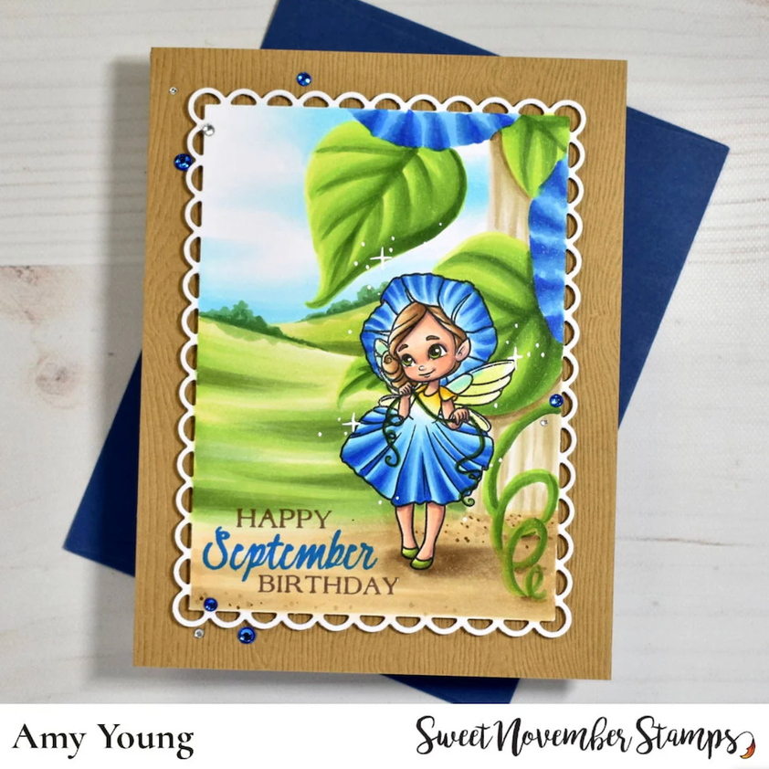 Sweet November Stamps September Morning Glory Fairy Clear Stamp Set sn ...