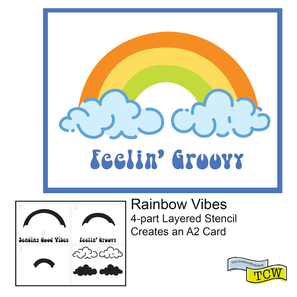 The Crafter's Workshop A2 Layered Rainbow Vibes Stencils tcw6069 ...