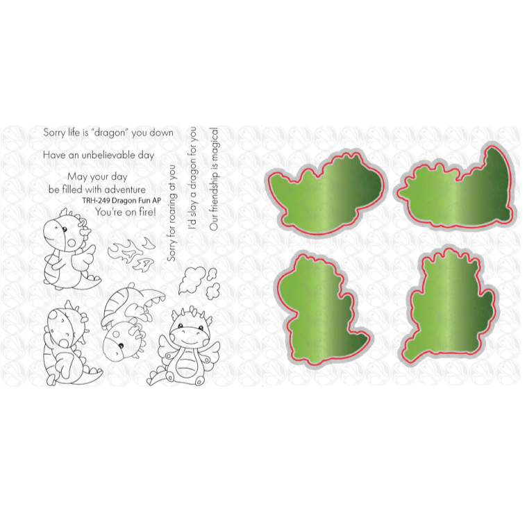 The Rabbit Hole Designs Dragon Fun Clear Stamp and Die Set trh-249b ...