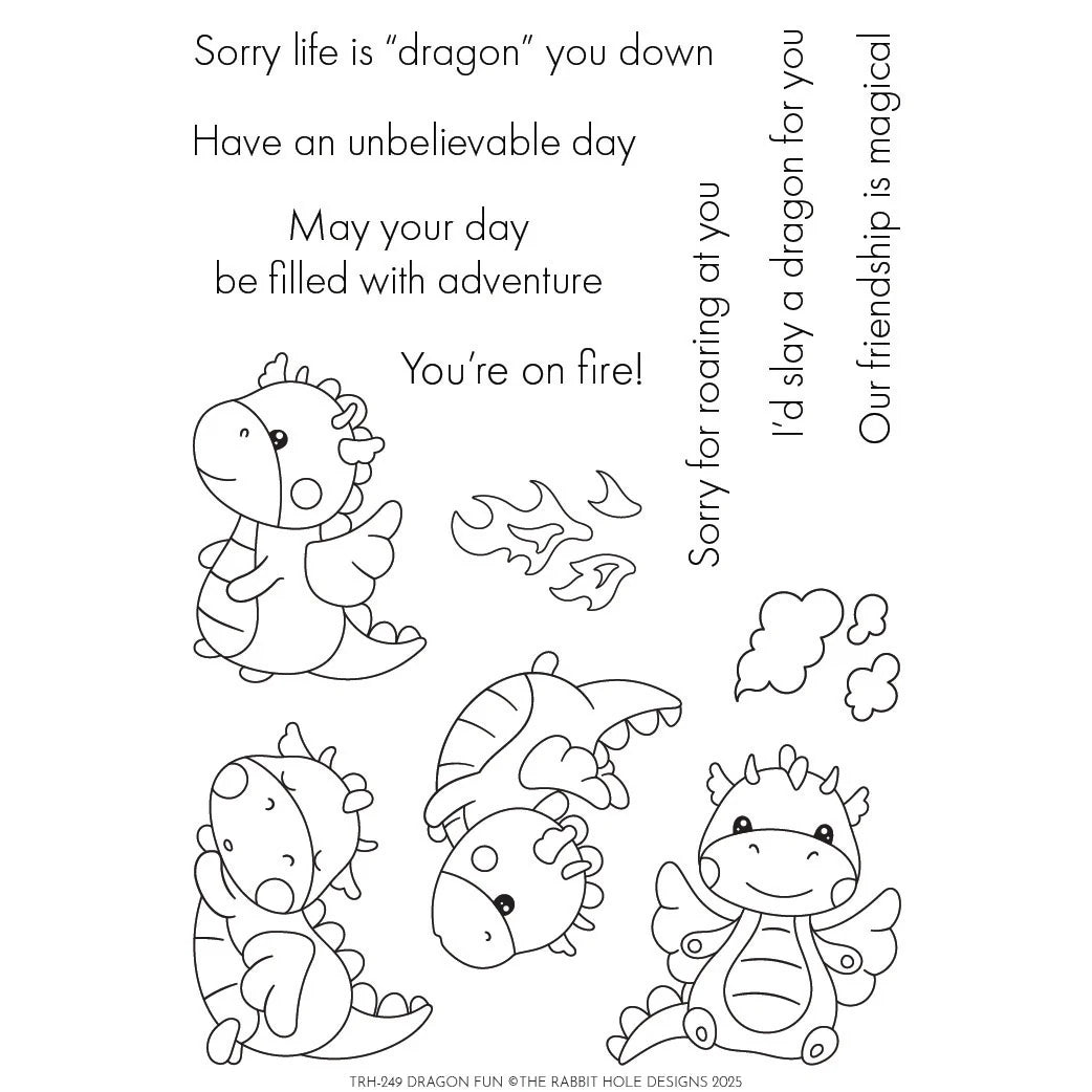 The Rabbit Hole Designs Dragon Fun Clear Stamps trh-249 – Simon Says Stamp