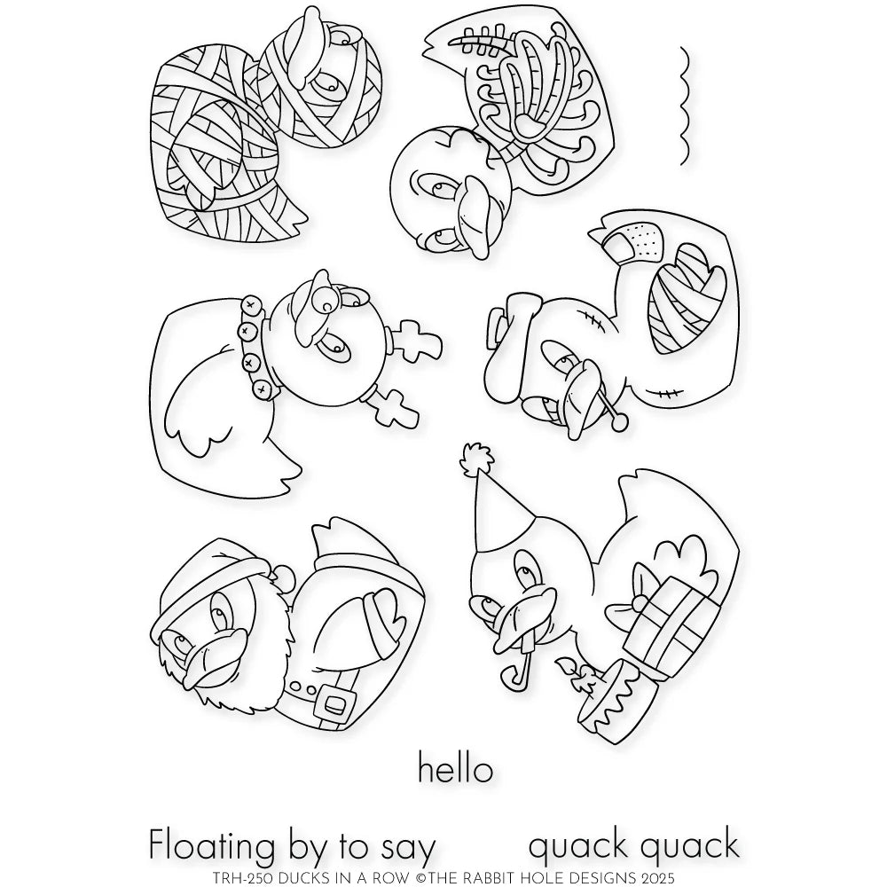 The Rabbit Hole Designs Ducks In A Row Clear Stamps trh-250 – Simon ...