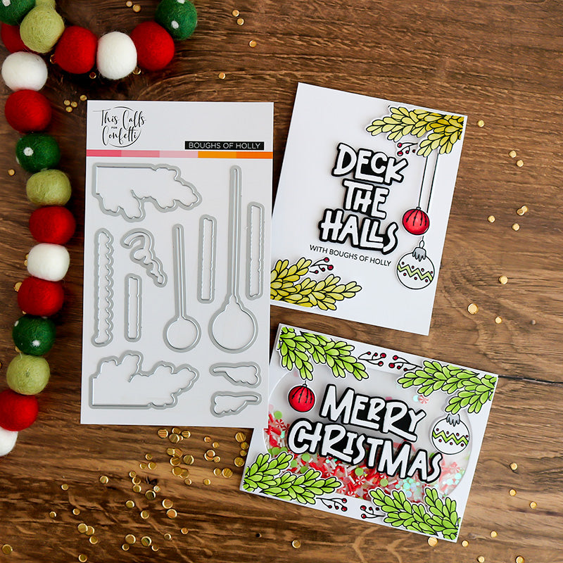 This Calls For Confetti Boughs Of Holly Outline Dies – Simon Says Stamp
