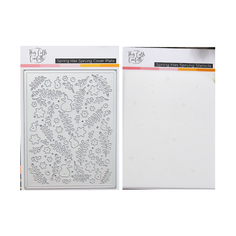 This Calls For Confetti Spring Has Sprung Cover Plate Die and Stencil ...