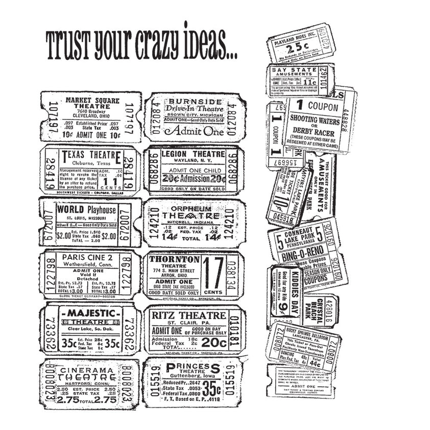 Tim Holtz Cling Rubber Stamps Admit One Set Cms003 Simon Says Stamp