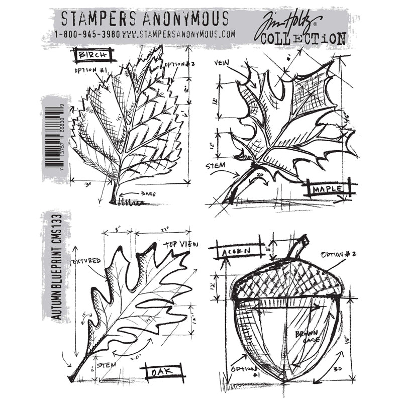 Tim Holtz Cling Rubber Stamps AUTUMN BLUEPRINT CMS133 – Simon Says Stamp