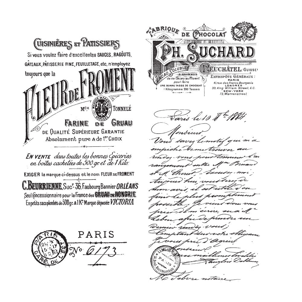 french script rubber stamp