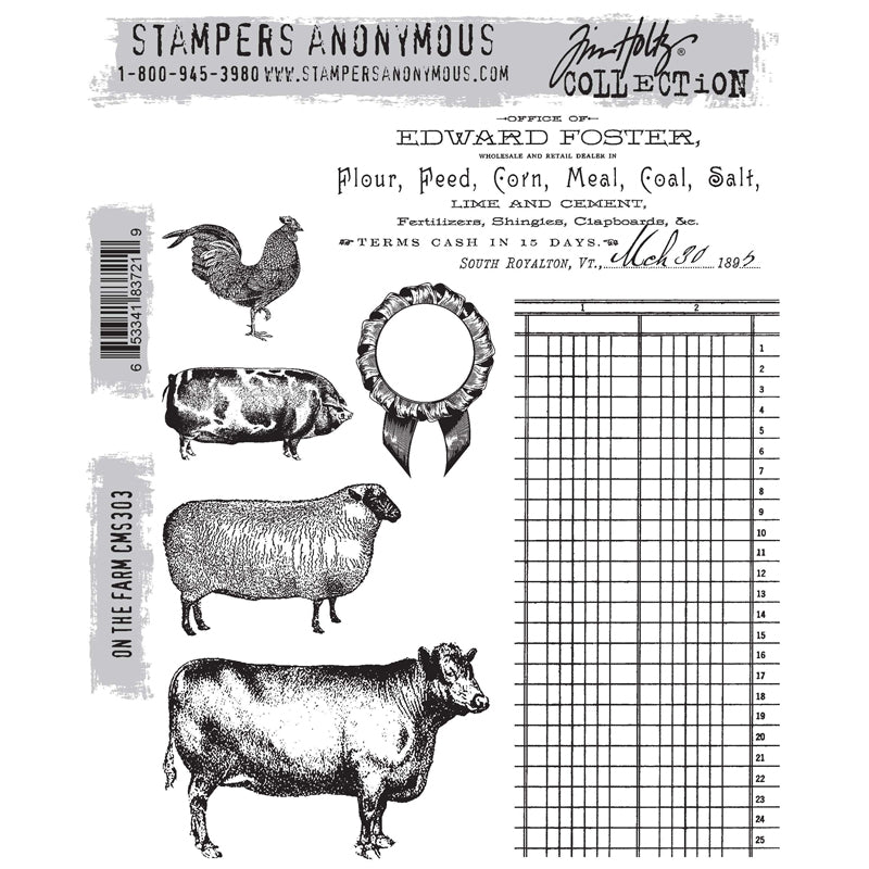Tim Holtz Cling Rubber Stamps ON THE FARM CMS303 – Simon Says Stamp