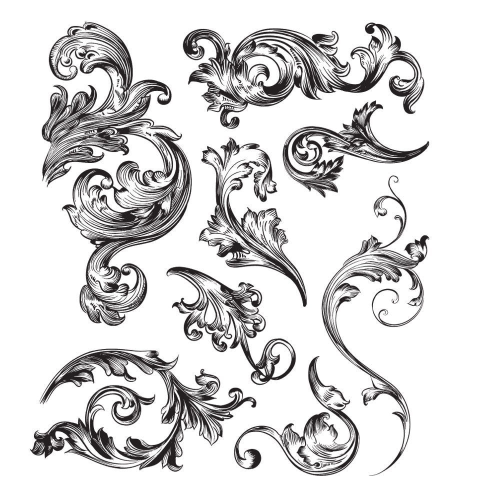 Tim Holtz Cling Rubber Stamps SCROLLWORK CMS367 – Simon Says Stamp