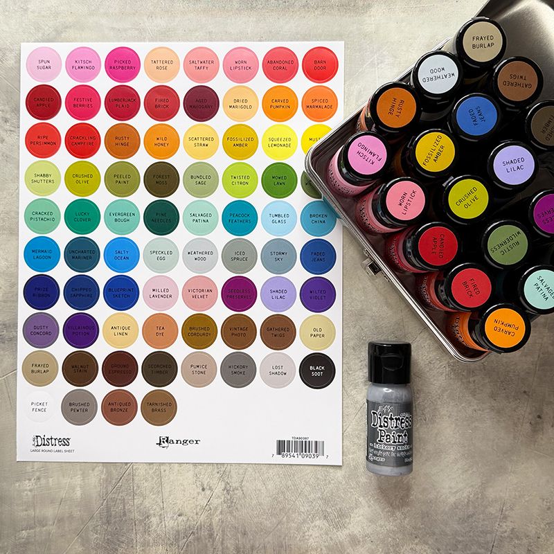 Tim Holtz Distress Large Round Label Sheets With Black Printing Bundle ...