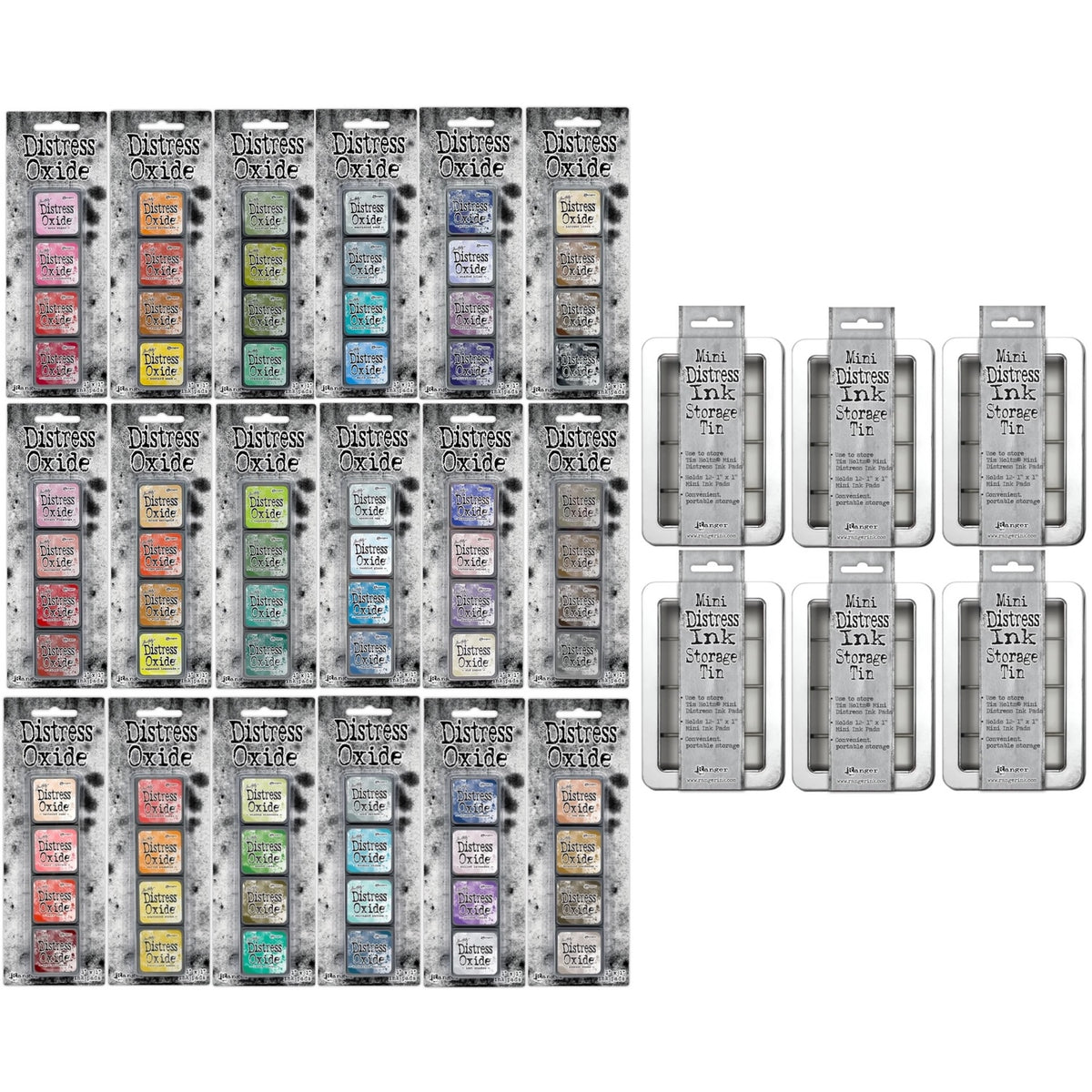 Tim Holtz Distress Mini Oxide Ink Pad Kits 1-18 And 6 Storage Tins I W ...