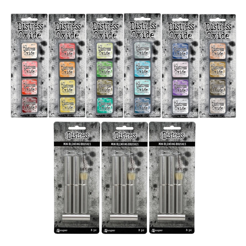 Tim Holtz Distress Mini Oxide Ink Pad Kits 13-18 And 9 Mini Blending B ...