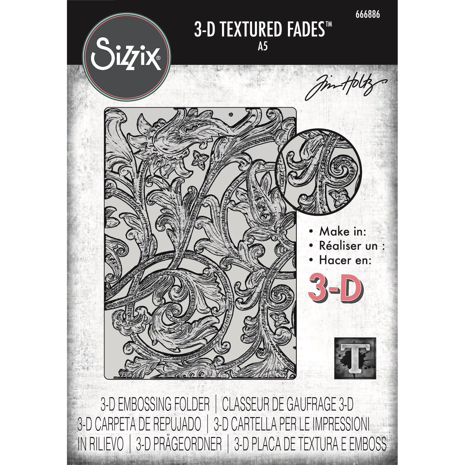 Tim Holtz Sizzix 3D Large A5 Embossing Folder Entangled 666886 – Simon ...