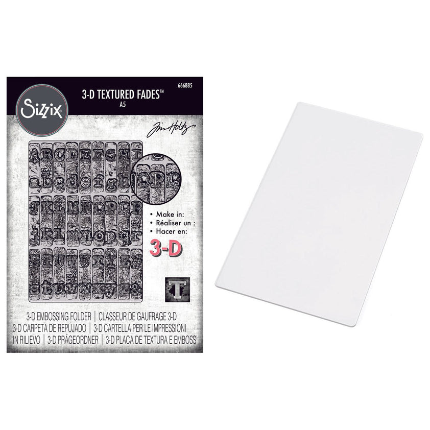 Tim Holtz Sizzix 3D Large Embossing Folder Typewriter and Pad Bundle ...