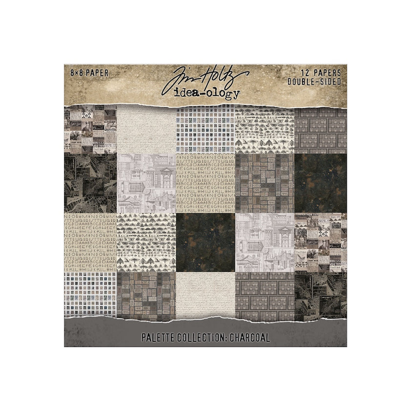 Tim Holtz idea-ology Charcoal 8 x 8 Palette Paper Collection th94479 ...