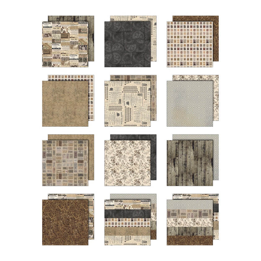 Tim Holtz idea-ology Neutral 12 x 12 Palette Paper Collection th94459 ...