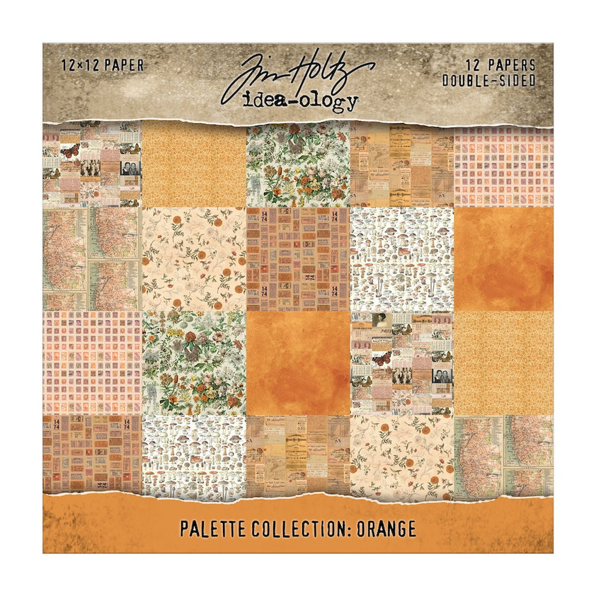 Tim Holtz idea-ology Orange 12 x 12 Palette Paper Collection th94457 ...