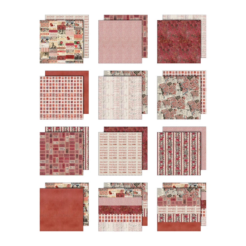Tim Holtz idea-ology Red 12 x 12 Palette Paper Collection th94456 ...