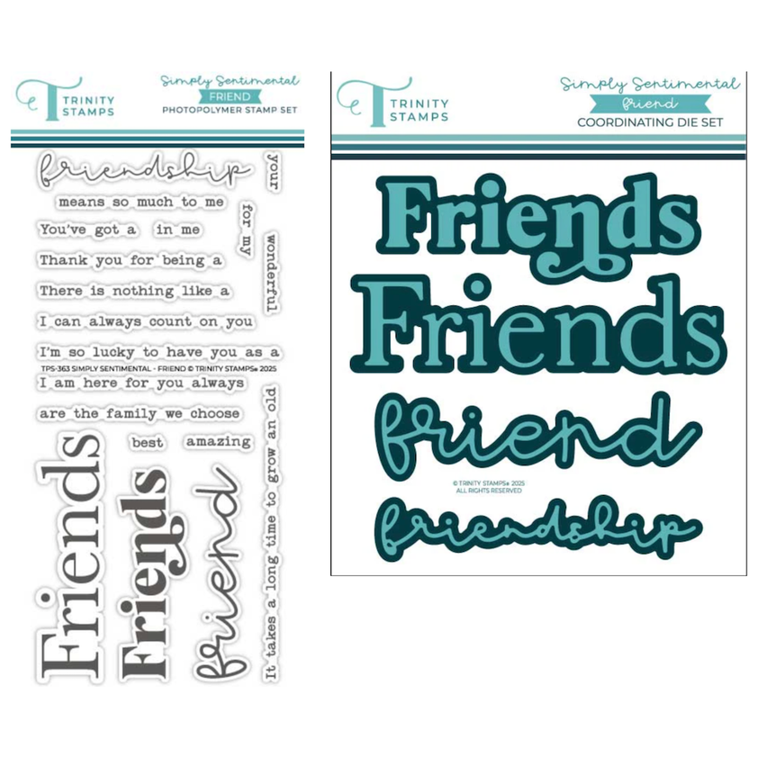 Trinity Stamps Simply Sentimental Friend Stamp and Die Bundle – Simon ...