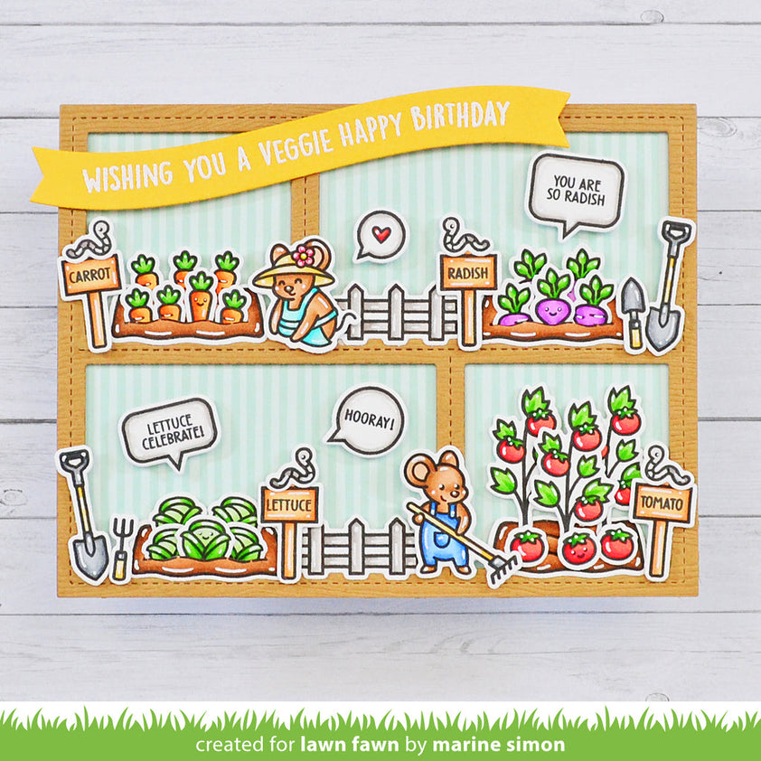 Lawn Fawn Set Veggie Happy Add-On Clear Stamps and Dies – Simon Says Stamp