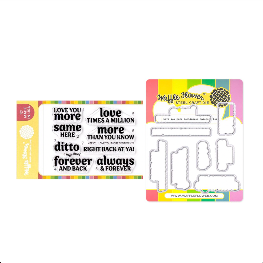 Waffle Flower Love You More Sentiments Clear Stamp and Die Set – Simon ...