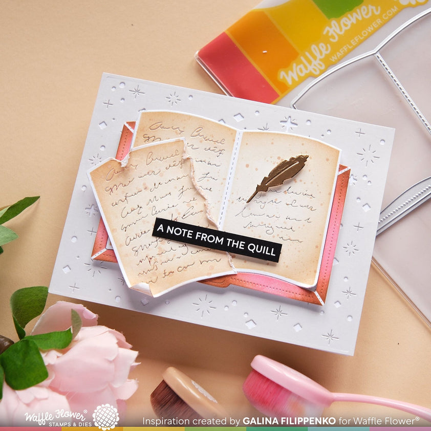 Waffle Flower Open Book Die and Open Book Stencil Set – Simon Says Stamp