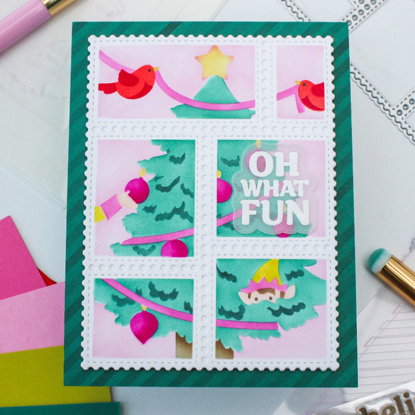 Waffle Flower Postage Collage Vertical Tree Stencils 422140 – Simon ...