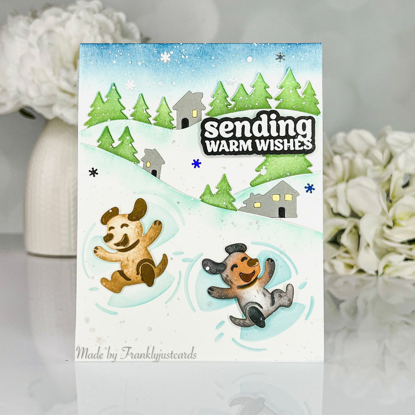 Waffle Flower Snowy Hills Die Stencil and Add On Die Set – Simon Says Stamp