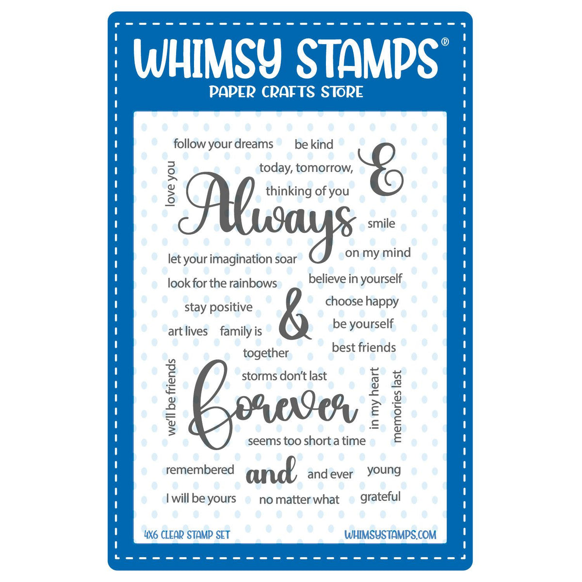 Whimsy Stamps Always and Forever Sentiment Clear Stamps cwsd212a ...