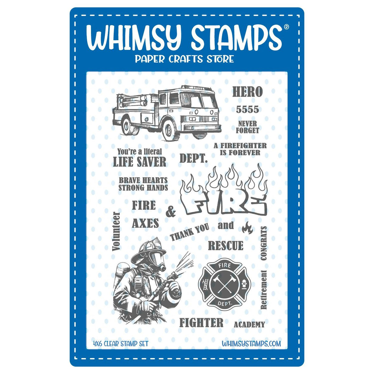 Whimsy Stamps Firefighter Clear Stamps cwsd416a – Simon Says Stamp
