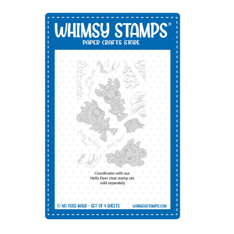 Whimsy Stamps Hello Deer Clear Stamp and NoFuss Mask Set – Simon Says Stamp