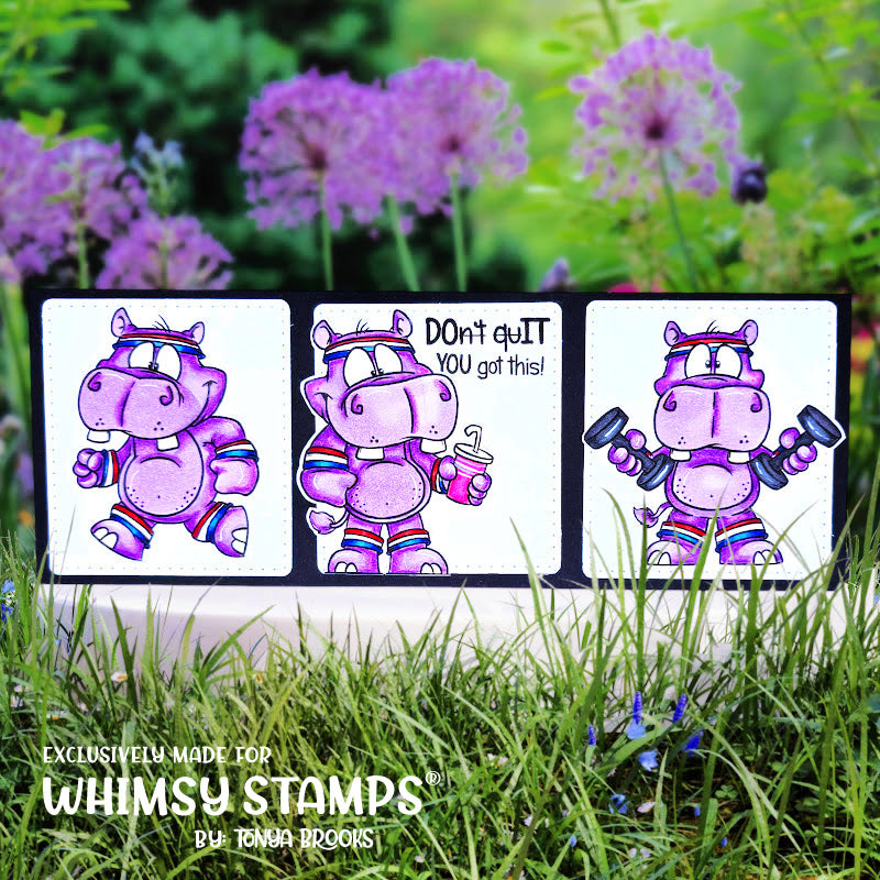 Whimsy Stamps Hippo Workout Clear Stamps dp1036a – Simon Says Stamp