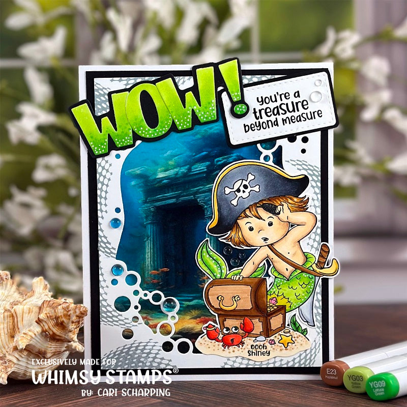 Whimsy Stamps Mermaid Kids Boy Clear Stamp and No Fuss Masks Set – Simon Says Stamp