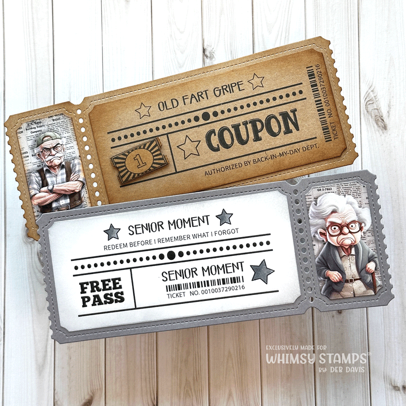 Whimsy Stamps Ticket Coupons Sentiments Clear Stamps cwsd269a – Simon ...