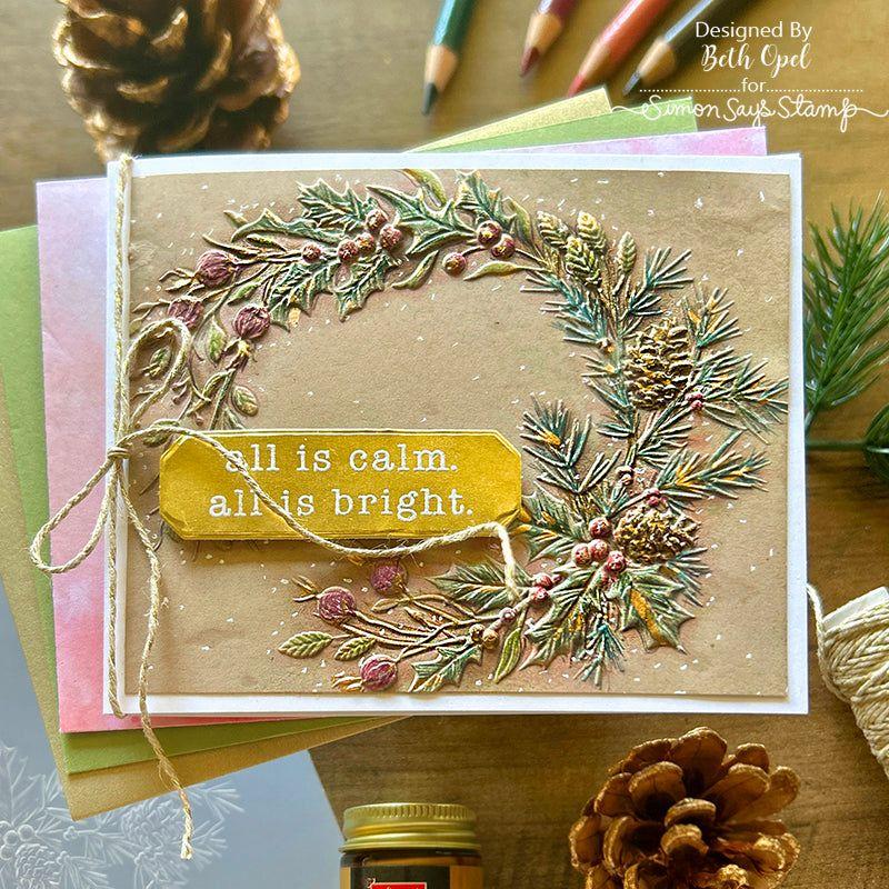 Simon Says Stamp Embossing Folder Wild Berry Wreath sf335 Stamptember