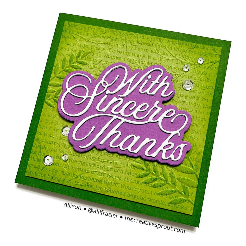 Simon Says Stamp With Sincere Thanks Wafer Dies 1119sd