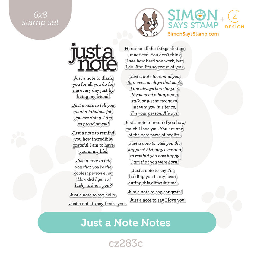 CZ Design Clear Stamps Just a Note Notes cz283c Celebrate – Simon Says ...