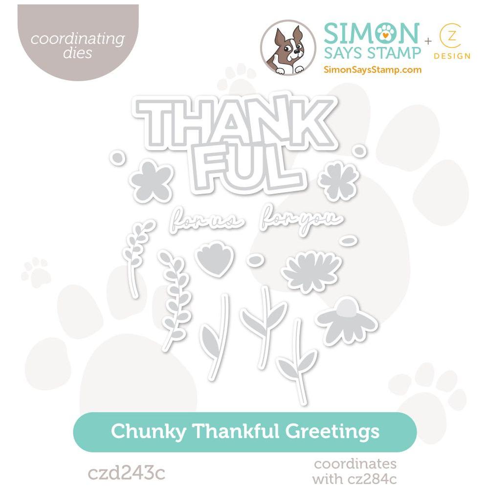 CZ Design Chunky Thankful Greetings Wafer Dies czd243c – Simon Says Stamp