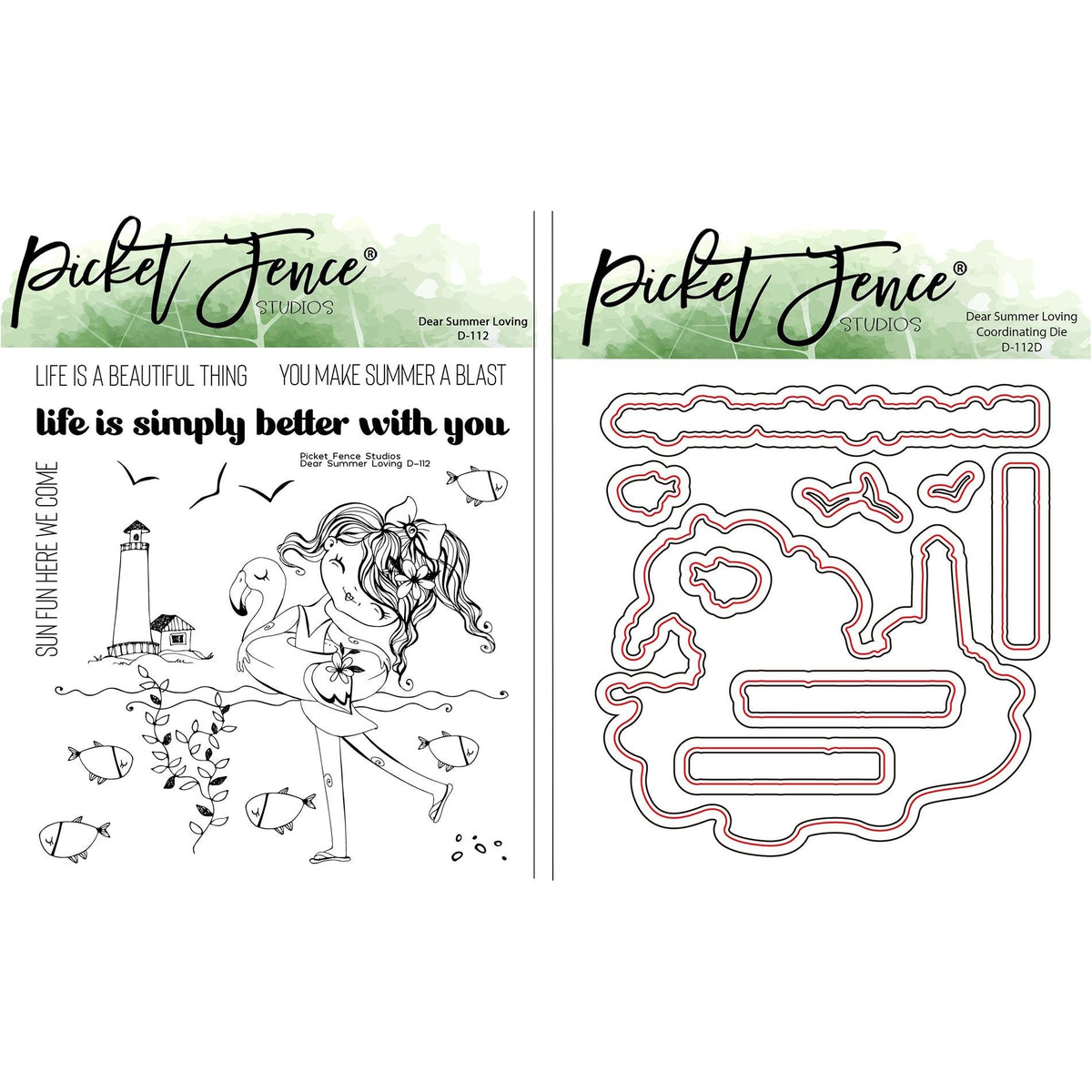 Picket Fence Studios Dear Summer Loving Stamp and Die Bundle – Simon ...