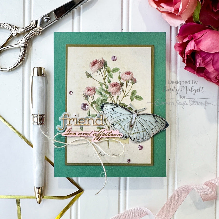 Simon Says Stamp Distressed Vintage Love Notes Wafer Dies 1293sdc