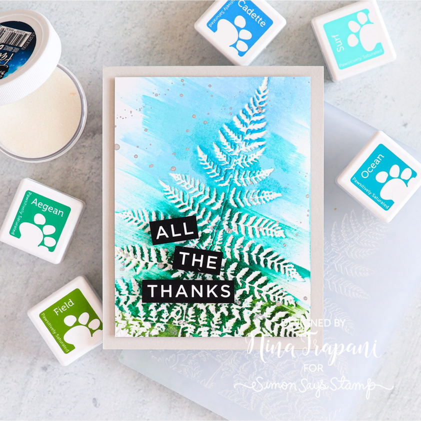 Simon Says Stamp Embossing Folder Golden Fern sf314 Just a Note