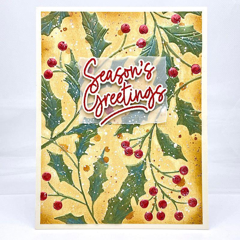 Simon Says Stamp Embossing Folder and Cutting Dies Holly Bunch sfd408