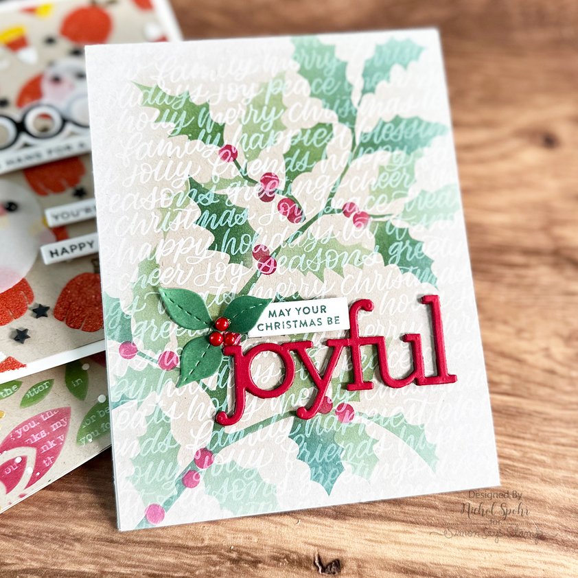 Simon Says Stamp Set of 3 Stencils HOLLY BRANCH ssst221608c