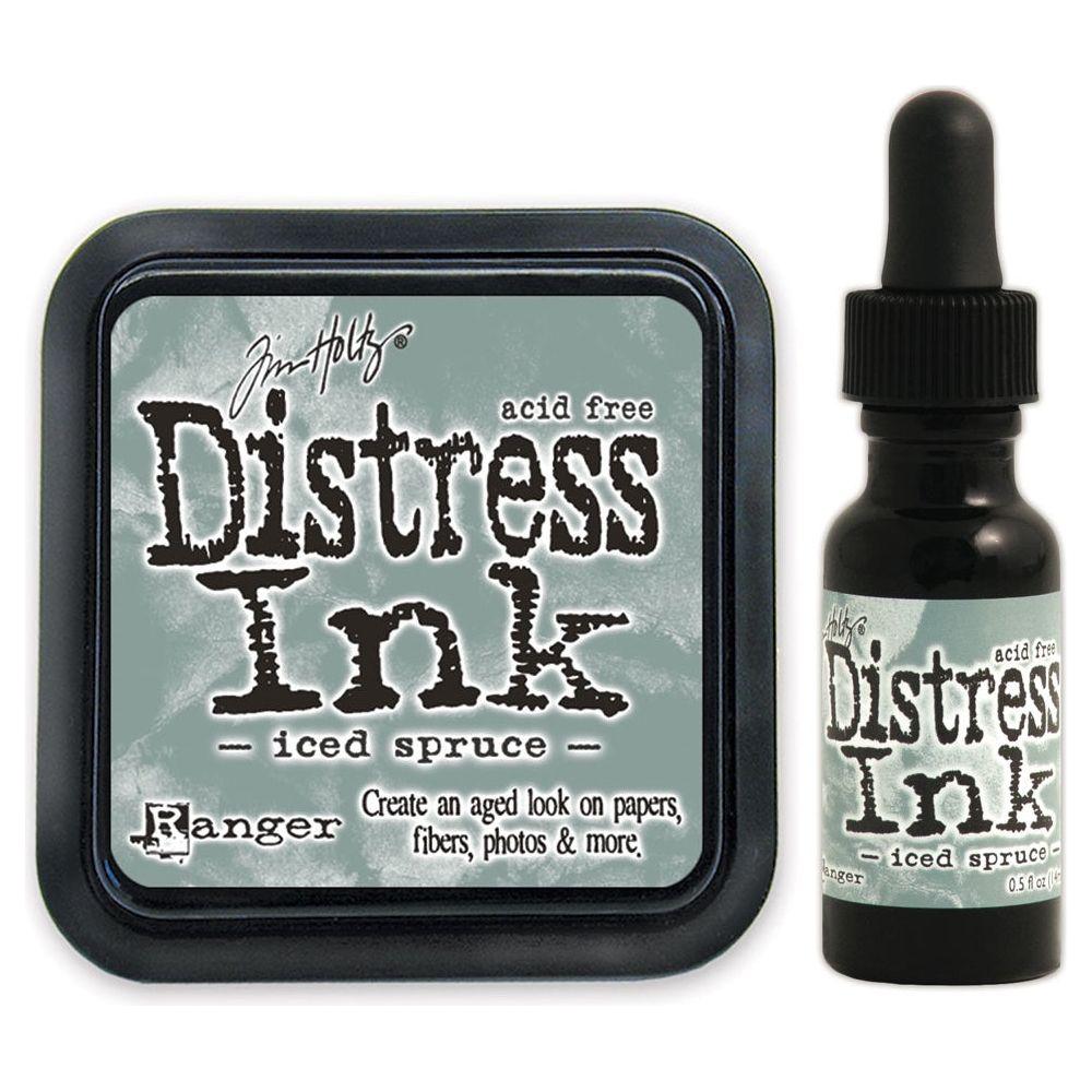 Tim Holtz Distress Iced Spruce Ink Pad And Reinker Bundle Ranger ...