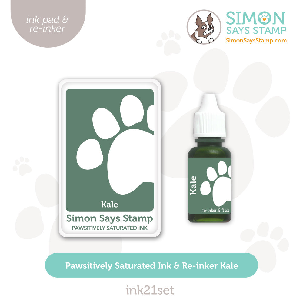 Simon Says Stamp Pawsitively Saturated Ink and Re-inker Set Kale All T