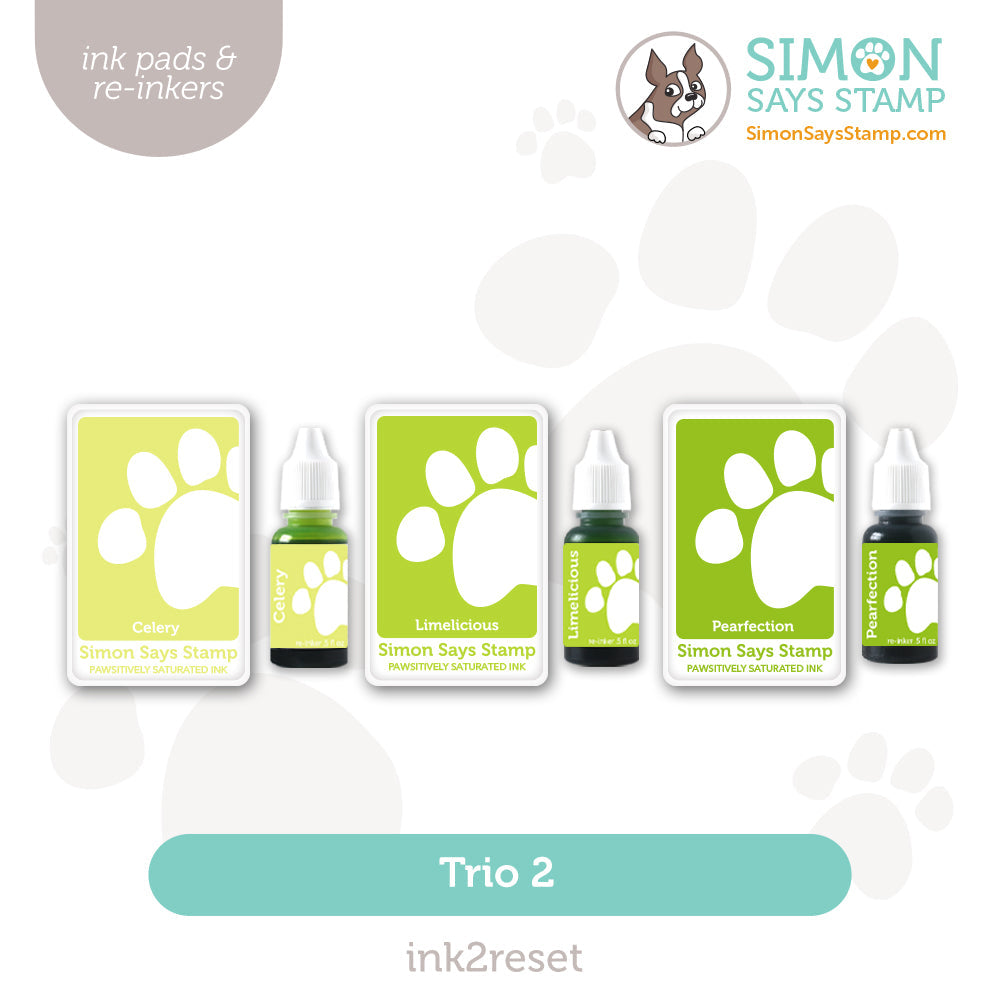 Simon Says Stamp Pawsitively Saturated Ink Trio 2 and Re-Inkers ink2re