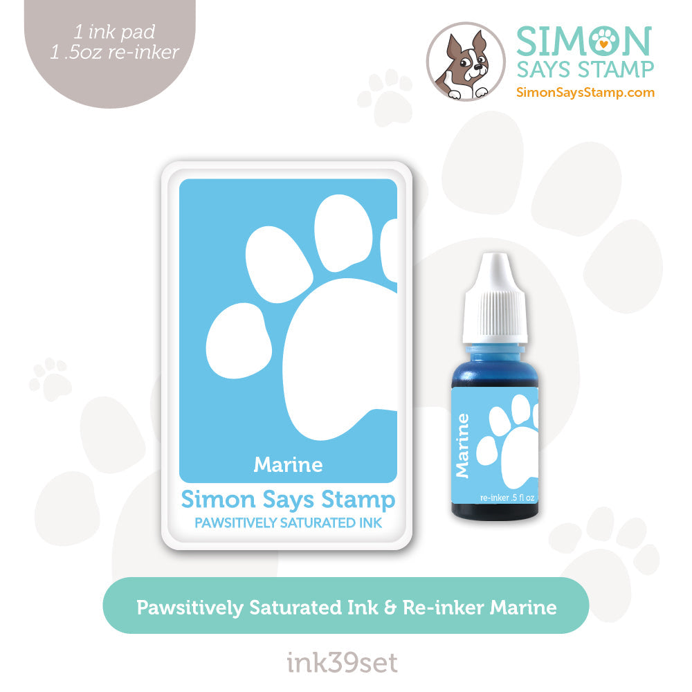 Simon Says Stamp Pawsitively Saturated Ink and Re-inker Set Marine