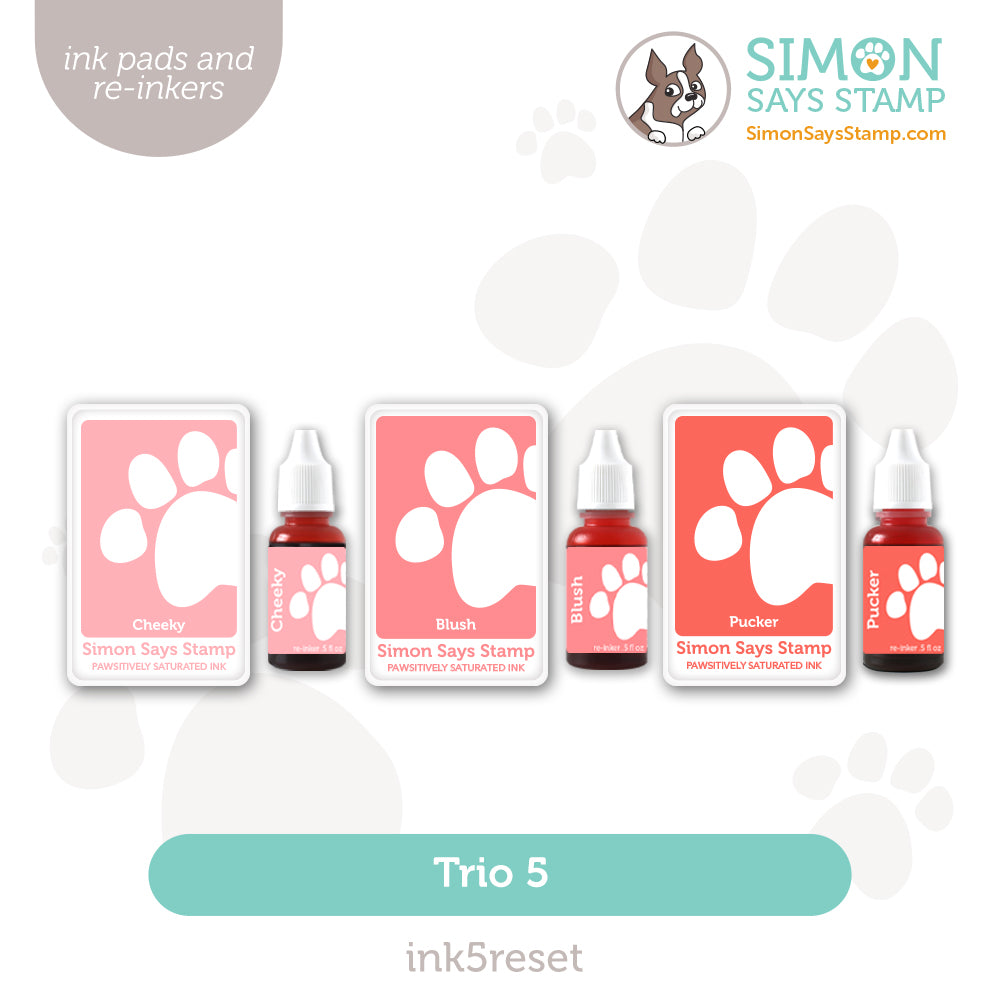 Simon Says Stamp Pawsitively Saturated Ink Trio 5 and Re-Inkers ink5re
