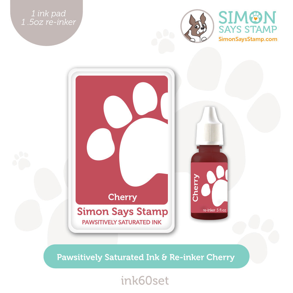 Simon Says Stamp Pawsitively Saturated Ink and Re-inker Set Cherry