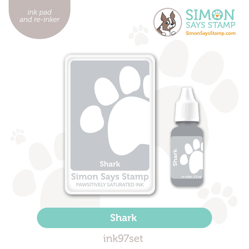 Simon Says Stamp Pawsitively Saturated Ink and Re-inker Set Shark ink9